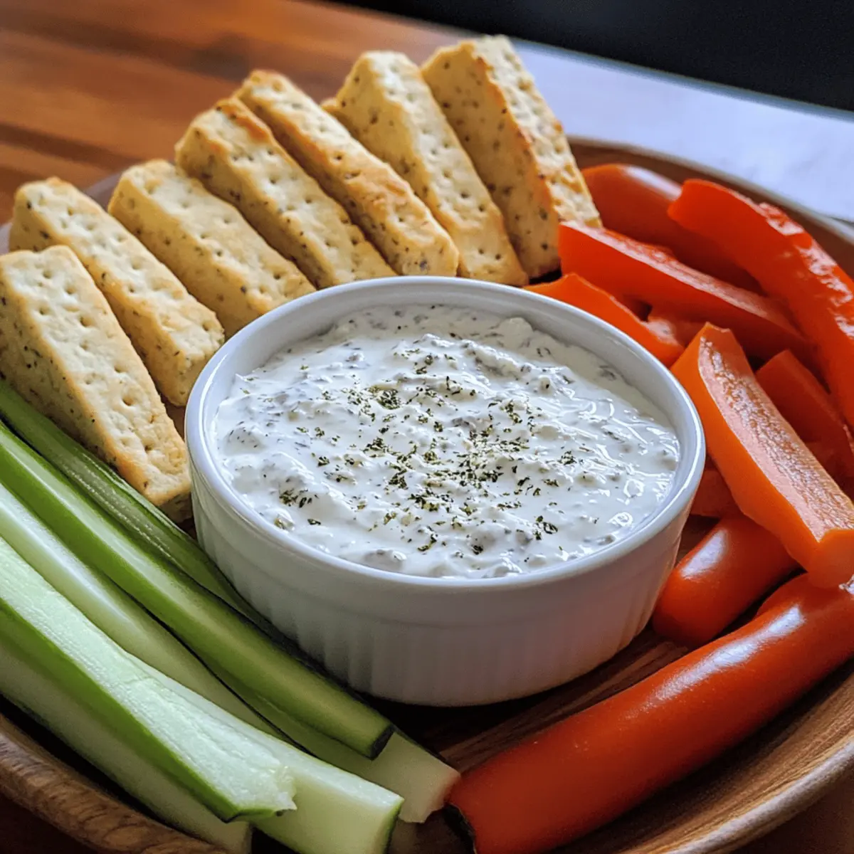 Perfect High-Protein Cottage Cheese Ranch Dip with Veggie Sticks