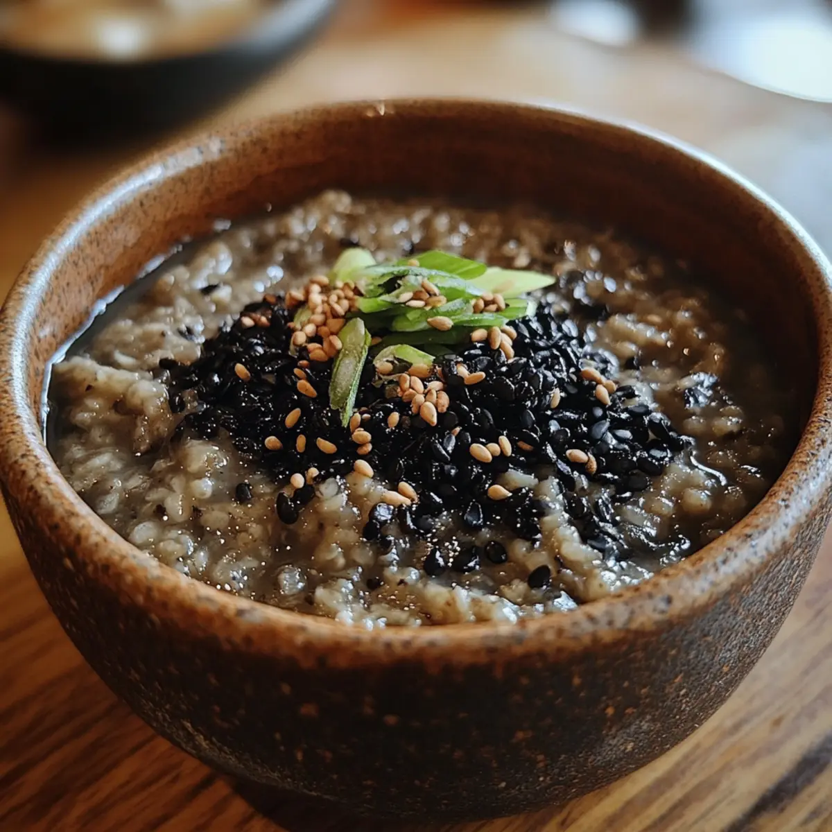 Ultimate Creamy Comforting Black Sesame and Rice Porridge