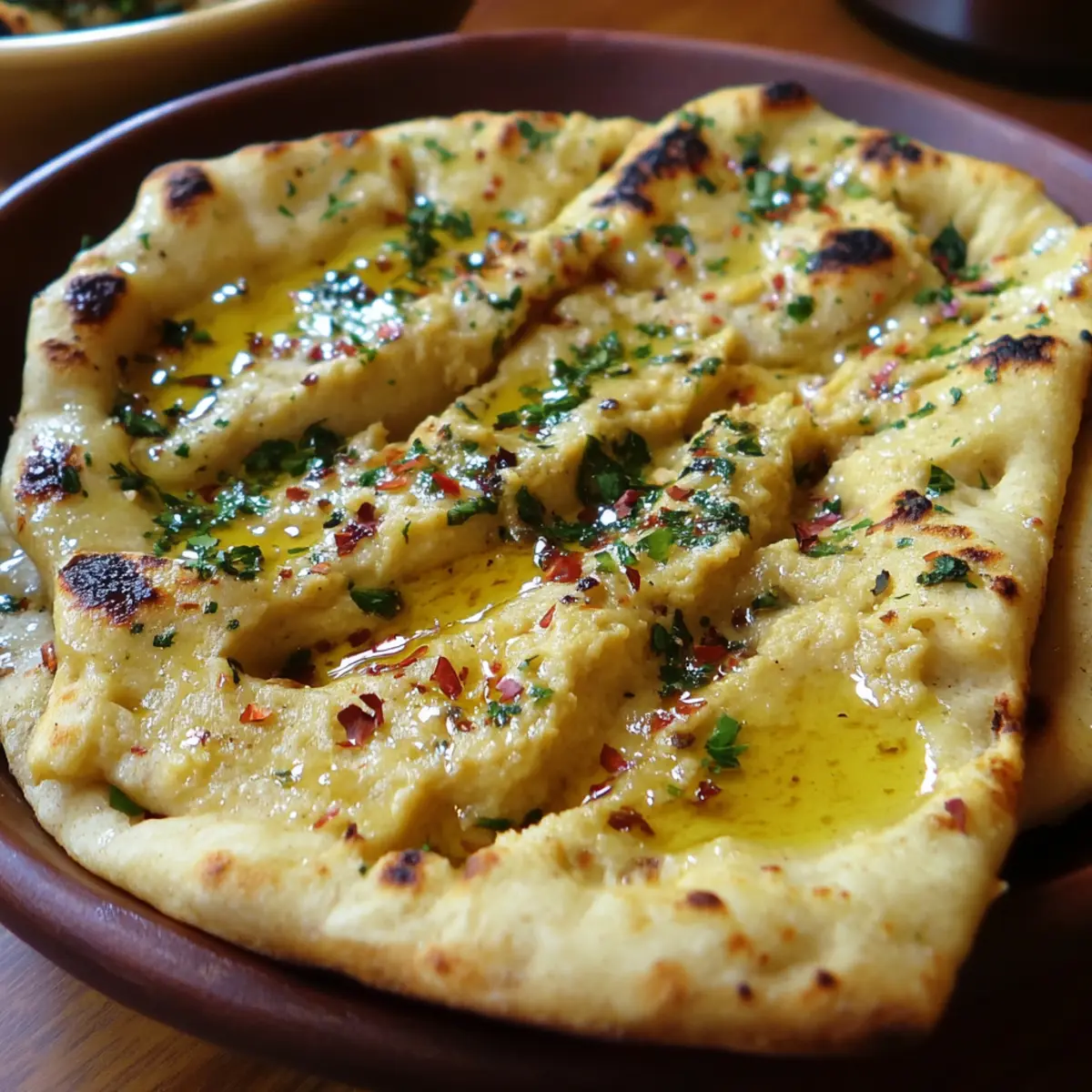 Ultimate Delicious Creamy Lebanese Hummus-Dipping Flatbread