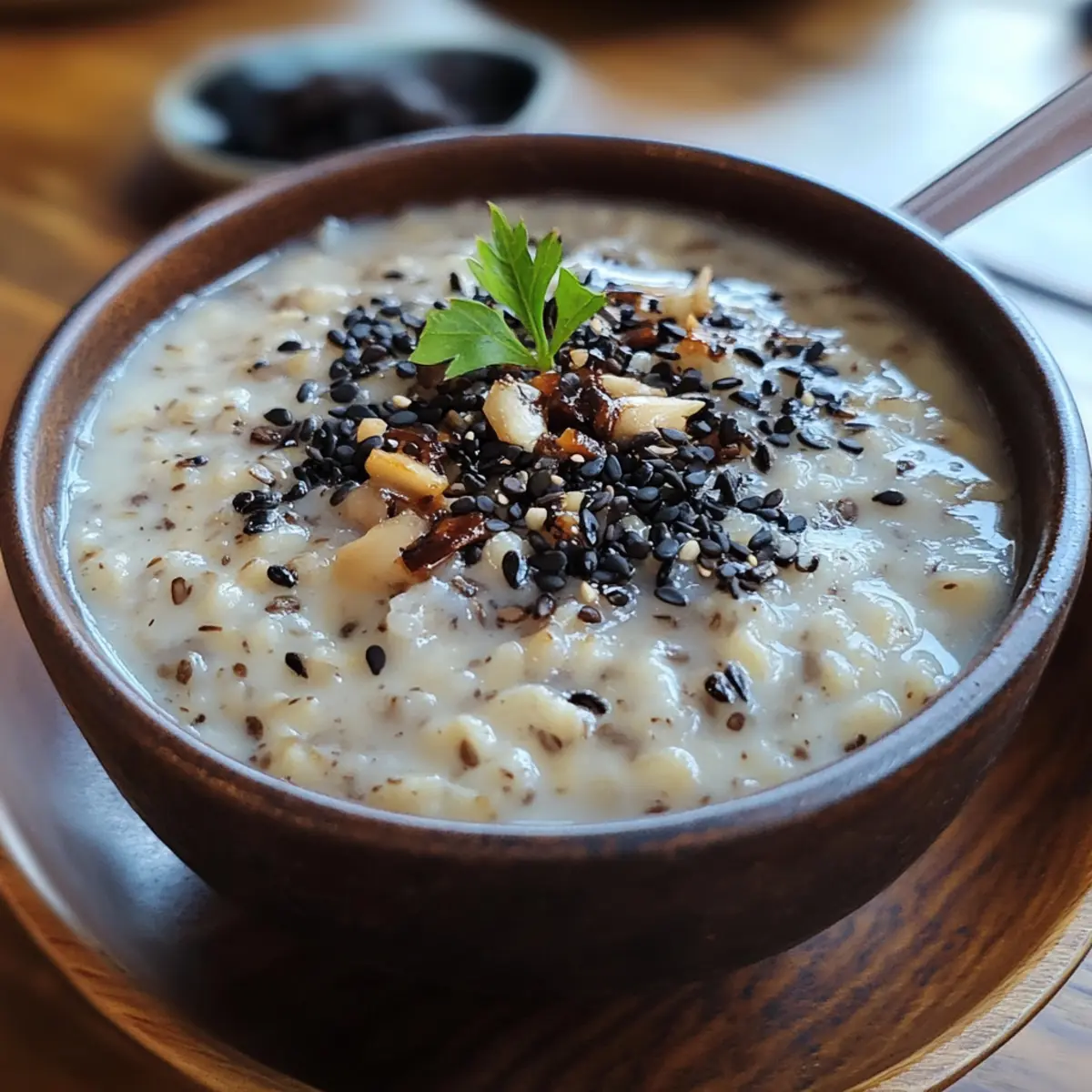 Ultimate Creamy Comforting Black Sesame and Rice Porridge